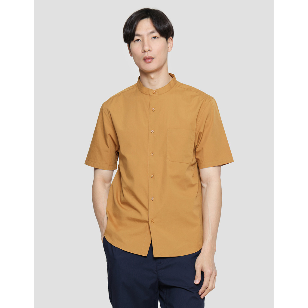 Jual Suko Mandarin Collar Woven Kemeja Lengan Pendek Pria 120117632 ...