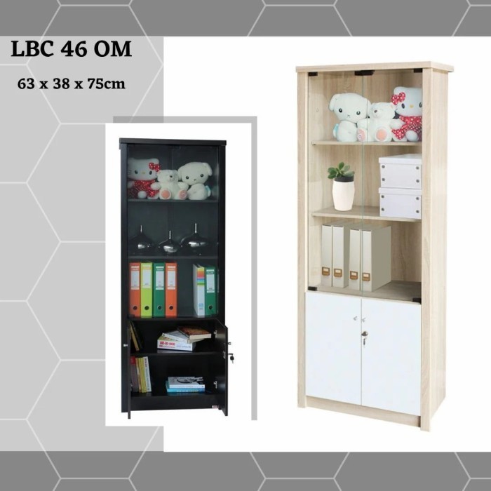 Jual Lemari Buku 2 Pintu Kaca Panel Lbc 46 | Shopee Indonesia