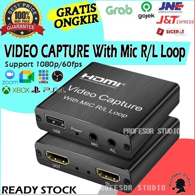 Jual Video Capture Card With Mic R/L Loop 4K 1080p 60fps Best Quality ...