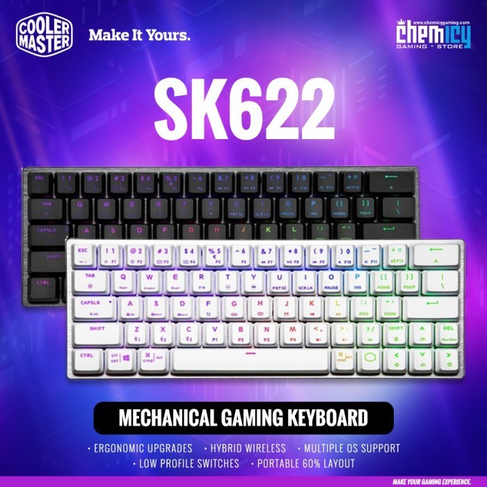 Jual Cooler Master SK622 / SK-622 Hybrid Wireless Mechanical Gaming Keyboar | Shopee Indonesia