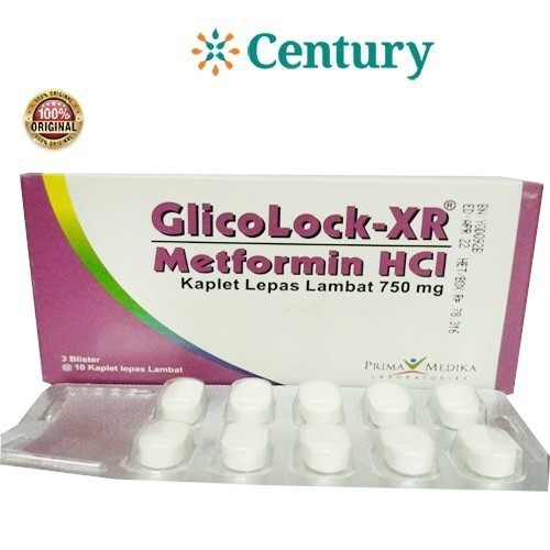 Jual GLICOLOCK-XR 750MG 1 STRIP 10 TABLET / METFORMIN / OBAT DIABETES ...