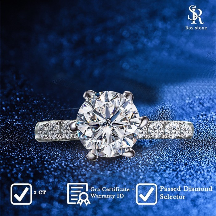 Jual ROYSTONE - CINCIN LADY 3CT MOISSANITE LAPIS EMAS 18K SERTIFIKAT ...