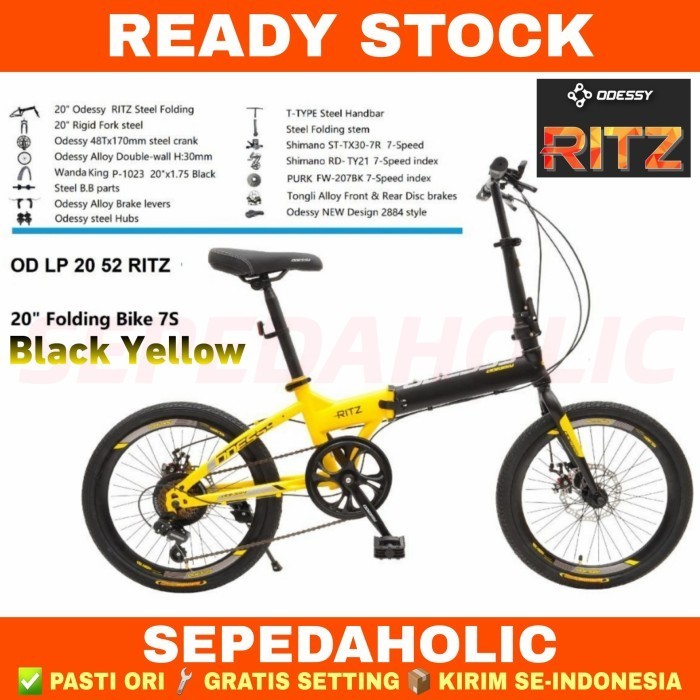 Jual Sepeda Lipat 20 Inch ODESSY 20 52 RITZ SHIMANO ORIGINAL 7 SPEED ...
