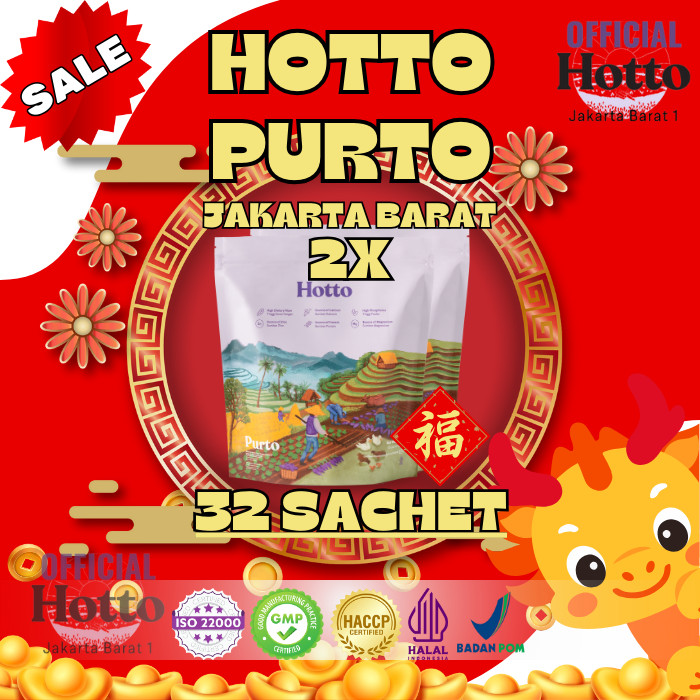 Jual Hotto Purto Oat 2 Pouch Isi @16 Sachets (TOTAL 32) (MOST ...