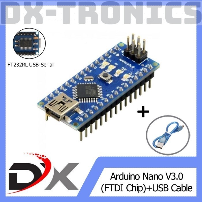 Jual Arduinoo Nano V3.0 Atmega328 FTDI Serial FT232 + USB Cable | Shopee Indonesia