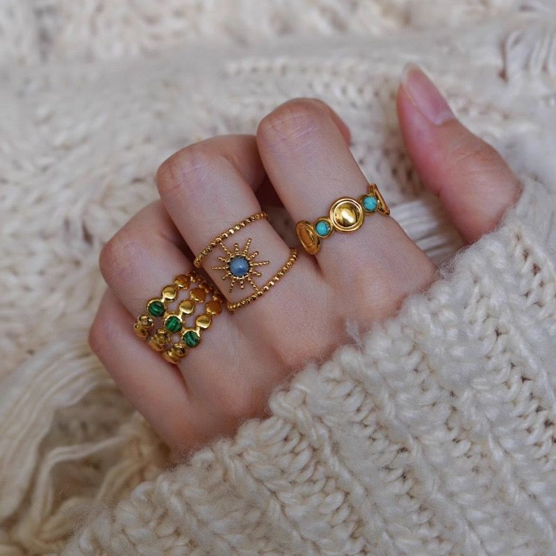 Jual krim + cincin ceruk batu alam imitasi warna-warni batu alam multi ...