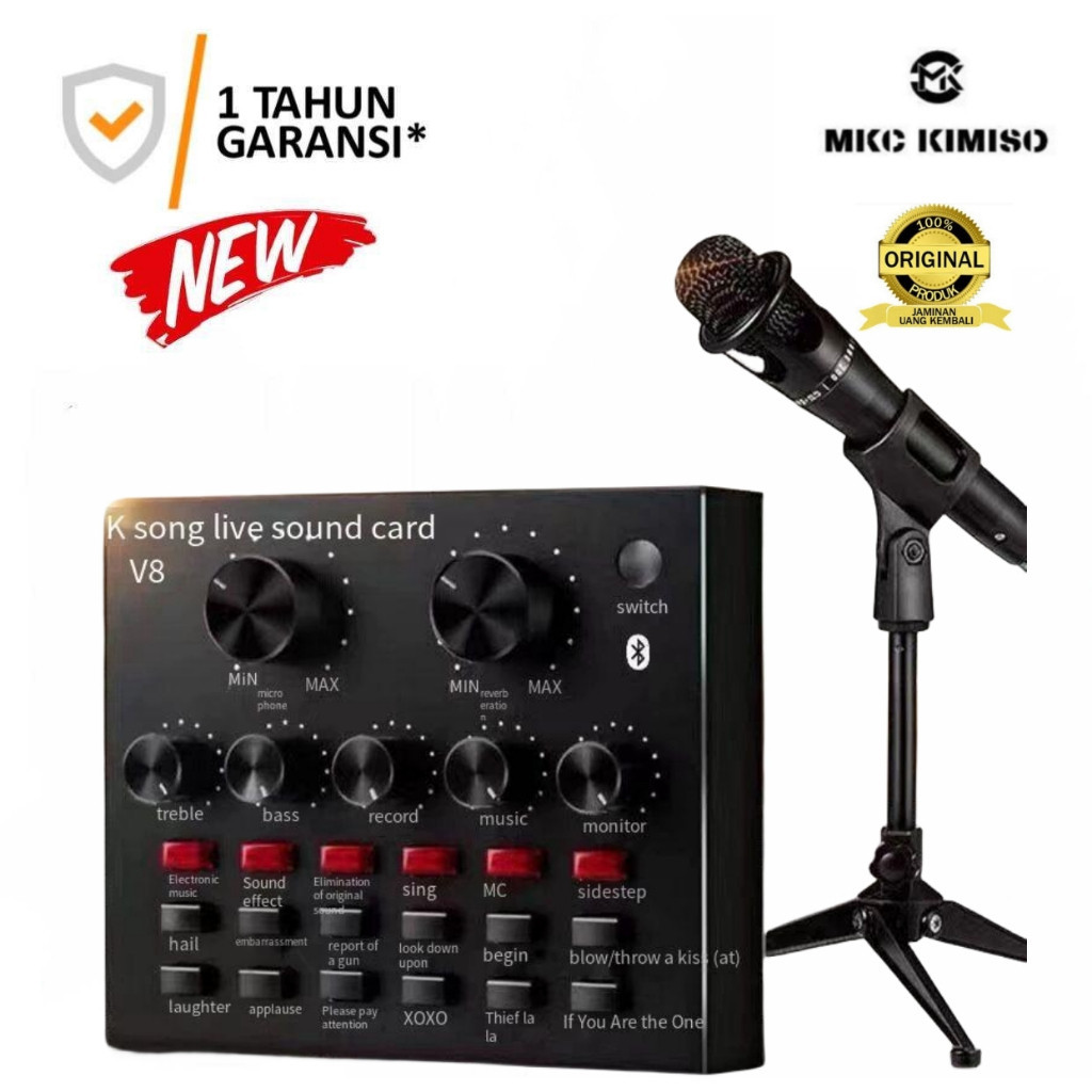 Jual Mkc Kiso Soundcard V8 / Sound Card V8S V8 / Bluetooth Audio Usb External Xer Audio ...