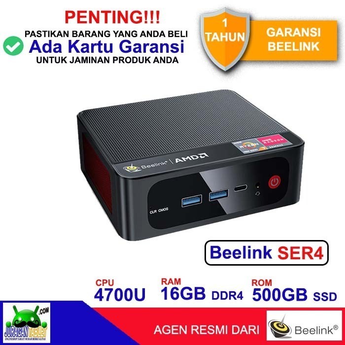 Jual Mini PC Beelink SER4 AMD Ryzen7 4700U 16/500GB SSD NVMe Windows 11 ...