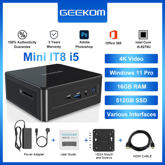 Jual GEEKOM Mini PC, Mini IT8 Intel i5-8279U 16GB RAM 512GB SSD Win11 Pro | Shopee Indonesia
