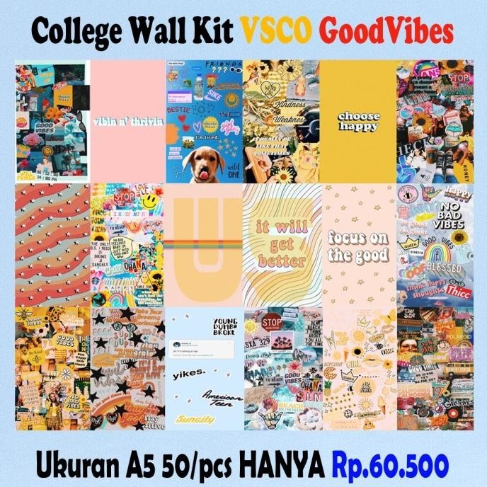 Jual College Wall Kit Colour Poster Aesthetic A5 ,VSCO GoodVibes ,50PCS ...