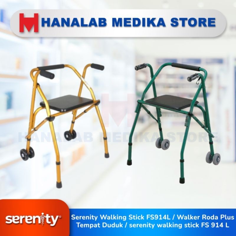 Jual Serenity Walking Stick FS914L / Walker Roda Plus Tempat Duduk ...