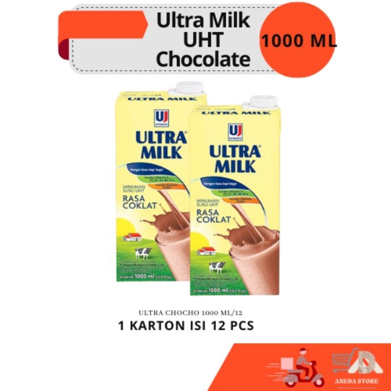 Jual Ultra Milk Rasa Coklat | Susu UHT | 1 Liter | Shopee Indonesia