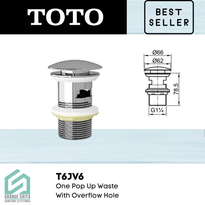 Jual Toto Afur Wastafel Pop Up Waste Lavatory Overflow T6Jv6 | Shopee ...