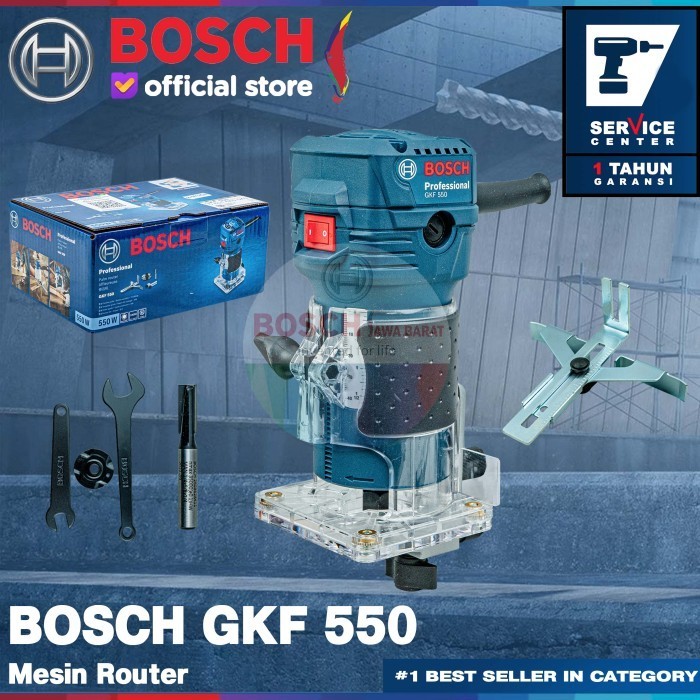Jual Promo Bosch Wood Trimmer Gkf 550 1/4 Inch 550 Watt Mesin Router ...