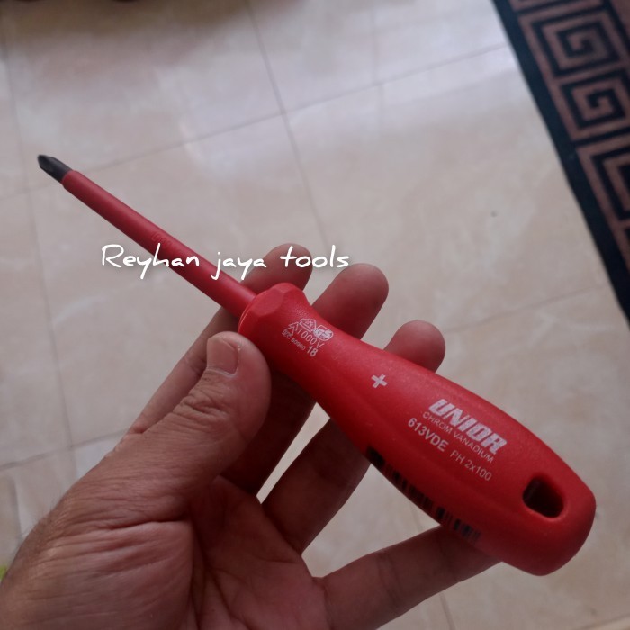 Jual Obeng Listrik 1000 Volt Ph 2 X 100 Unior 613Vde Obeng Plus ...