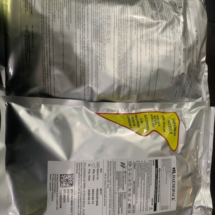 Jual Blood Bag Kantong Darah Kantung Darah Blood Bag Haemopack 250Ml ...