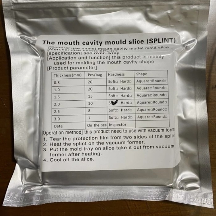 Jual Dental Retainer / Plastik Splint Soft & Hard (0,8 Mm - 3 Mm ...
