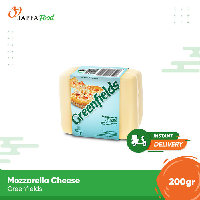 Jual Greenfields Keju Mozzarella Block 200 gr - 100% Fresh Milk dari ...