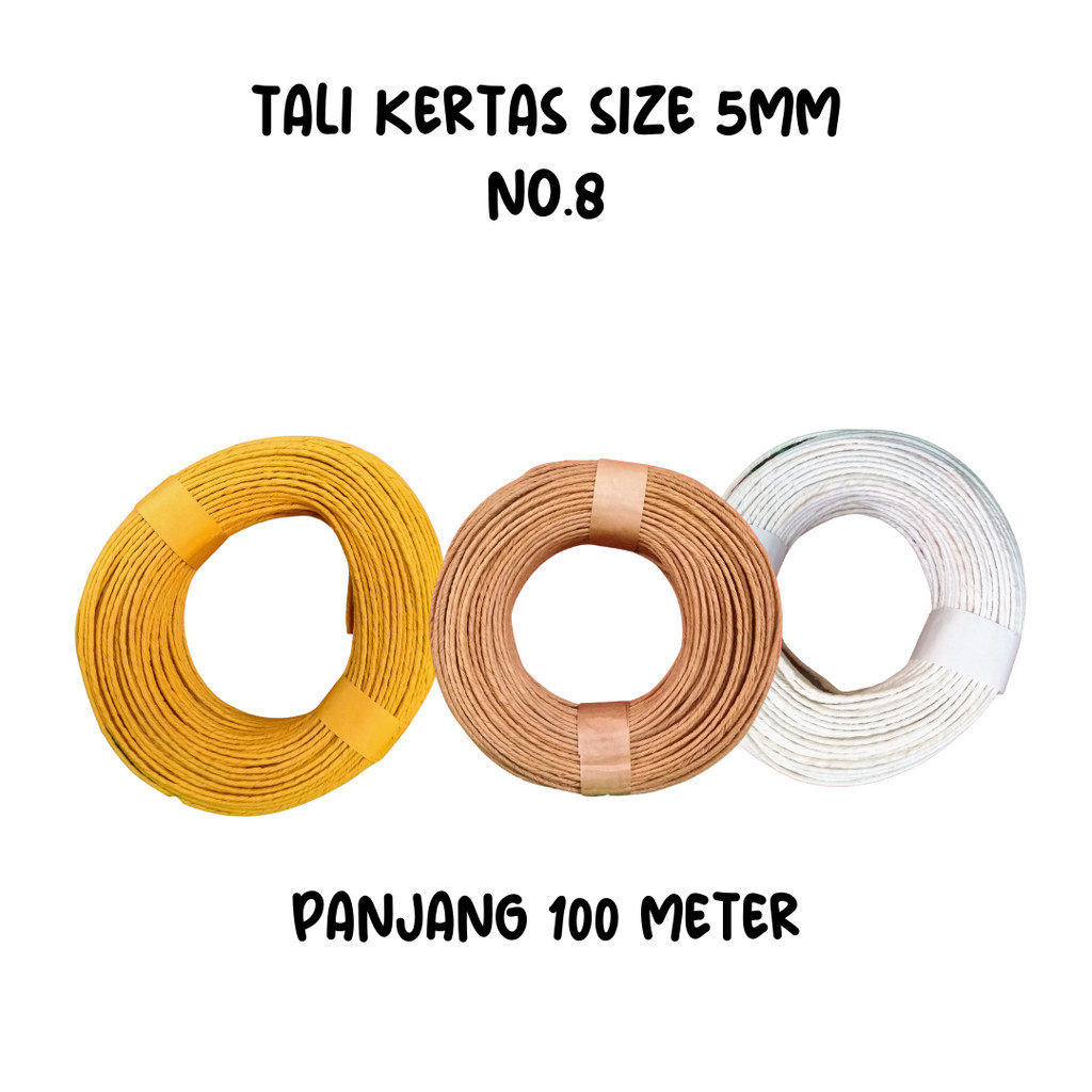 Jual Tali Loom Tali Tas Kertas Tali papercraft Tali Paperbag ukuran 5mm ...