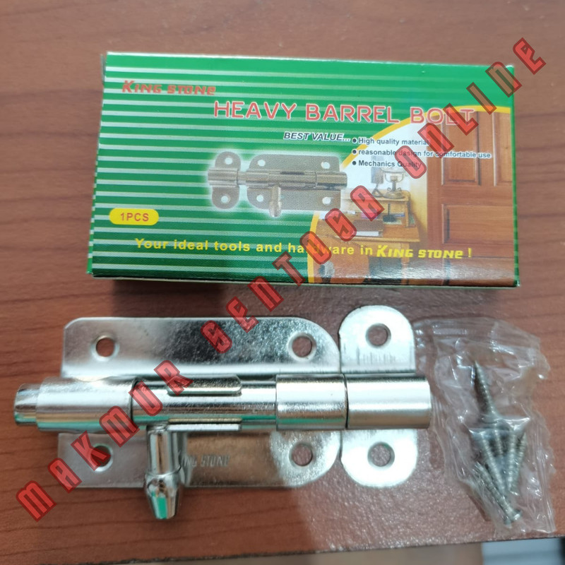 Jual KING STONE GRENDEL 3" INCH SLOT KUNCI PINTU JENDELA BESI BULAT ...