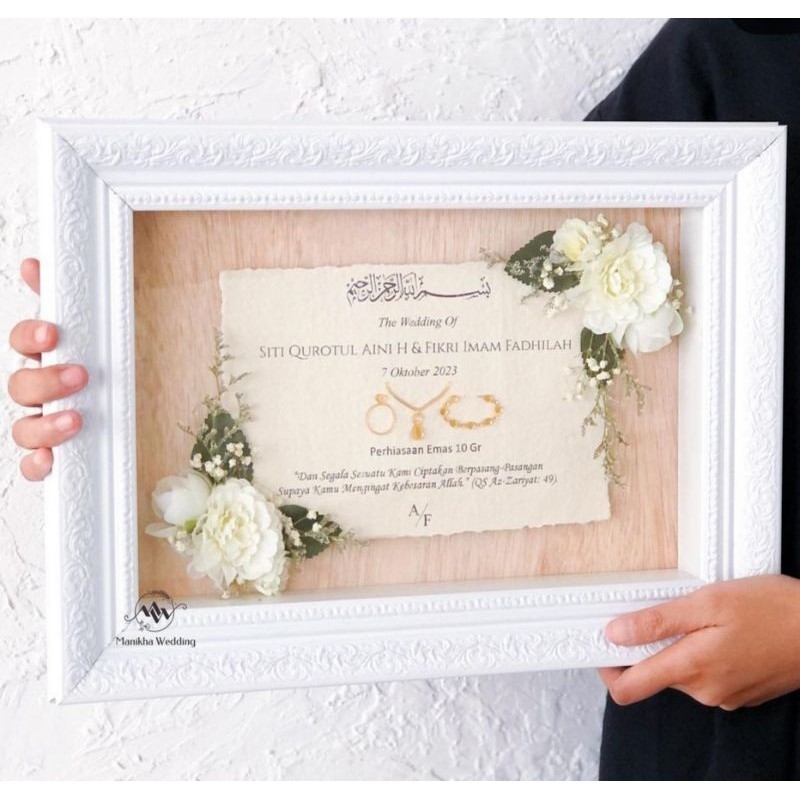 Jual MAHAR FRAME RUSTIC / RUSTIK / BINGKAI MAHAR SIMPLE / MAS KAWIN ...