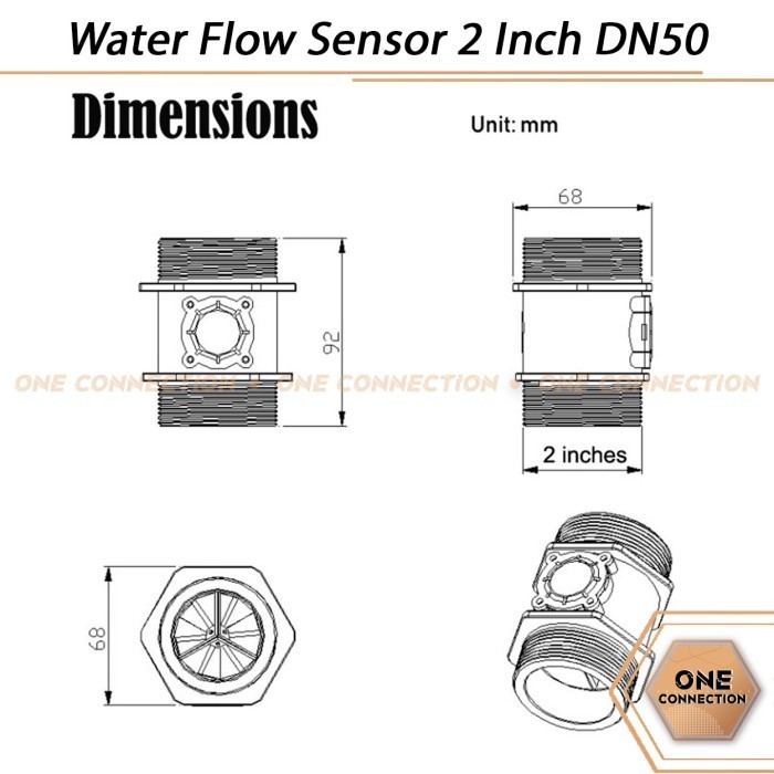 Jual Water Flow Sensor 2 Inchi Dn50 Sensor Debit Air Sea Brand | Shopee ...