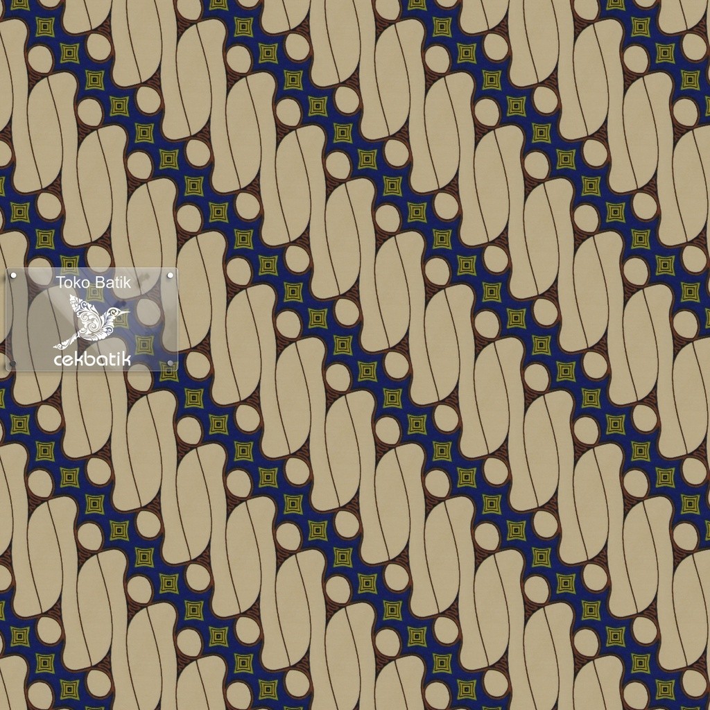 Jual kain batik - Motif Batik Sunda Parang Sogan V1 (Biru Wajik Kuning ...