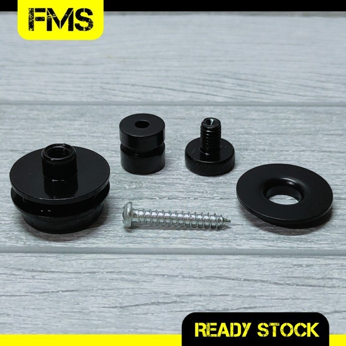 Jual End Pin Strap Button Lock Straplok Locking Endpin Gitar Black ...
