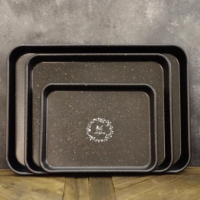 Jual Chefio Loyang Persegi Panjang Black Marble / Baking Tray Kue ...