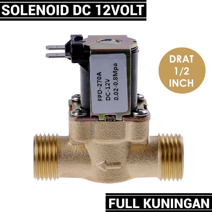 Jual Solenoid Valve Dc 12 Volt Ukuran 1/2 Inch - Selenoid Dc Full ...