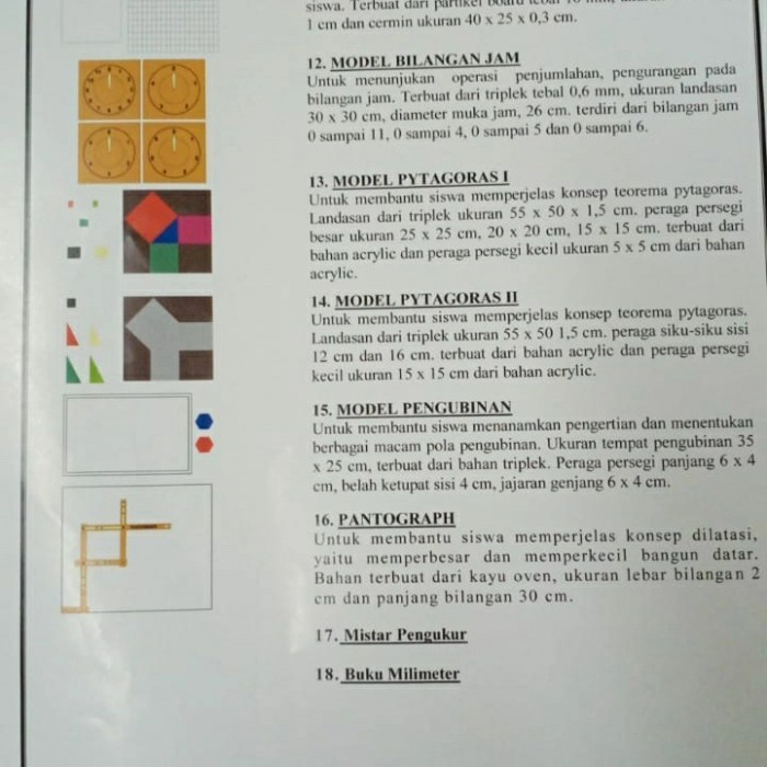 Jual KIT MATEMATIKA SMP / ALAT PERAGA MATEMATIKA SLTP BANGUN RUANG ...
