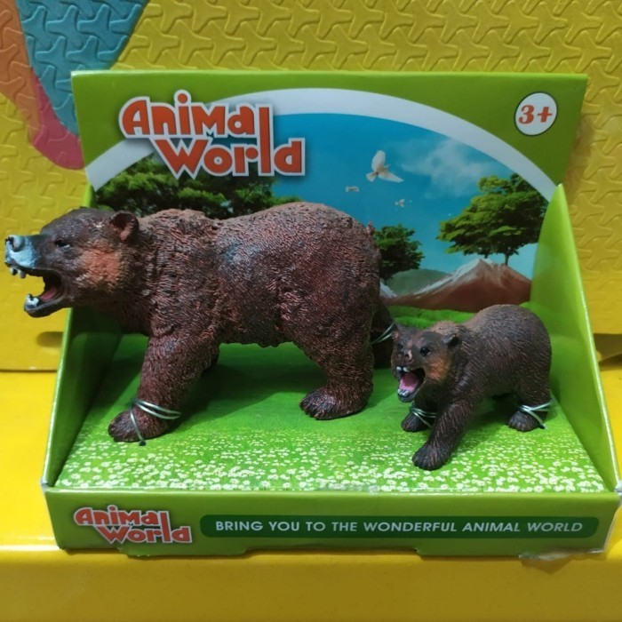 Jual Terbaru!! Mainan Binatang Miniatur Beruang Coklat Maket Diorama ...