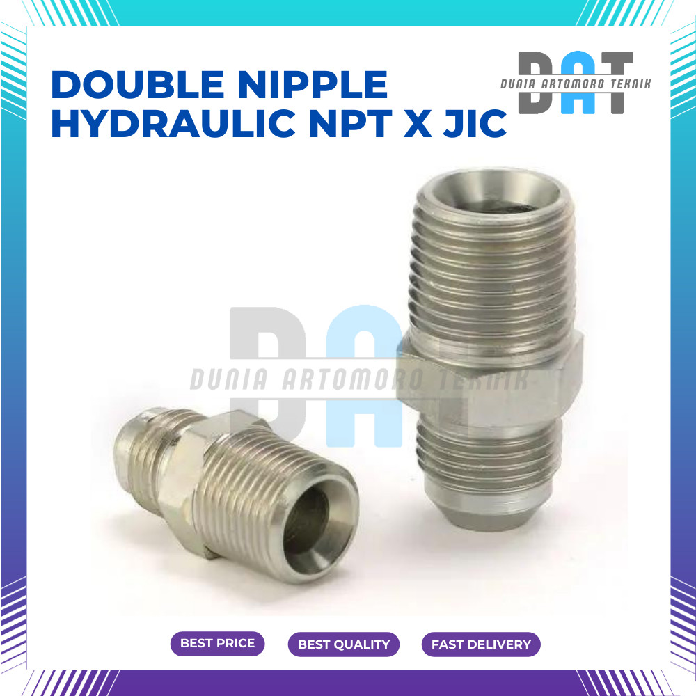 Jual 1" Double Nepel NPT x JIC Hex Nipple Hydraulic MB x MJ Size 1 Inch | Shopee Indonesia