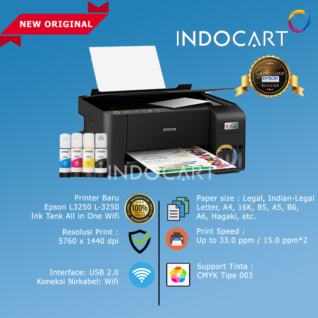 Jual IndoCart Printer Epson L3250 L-3250 Ink Tank All in One Wifi ...
