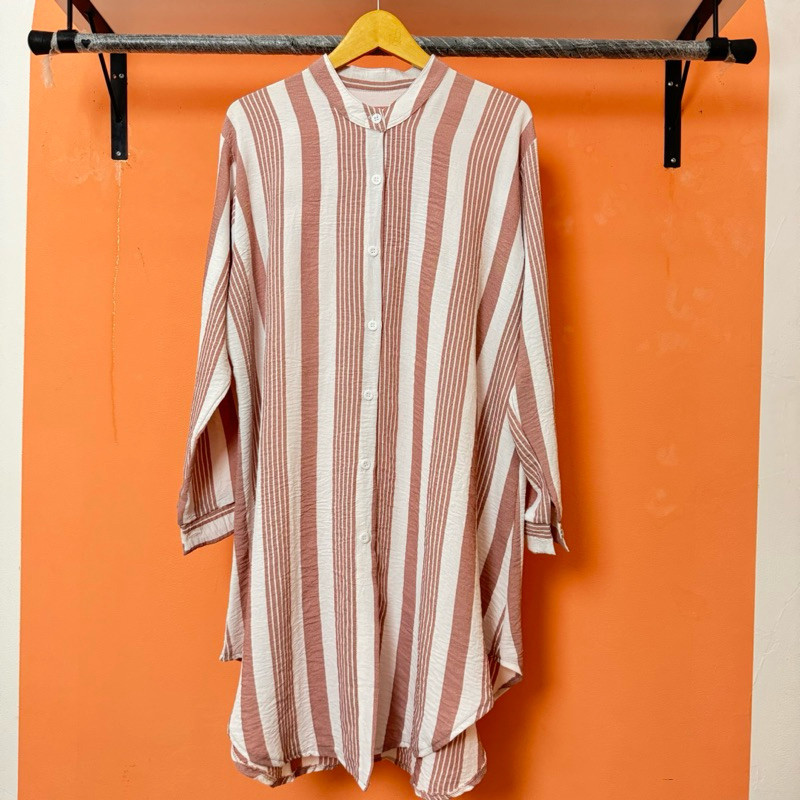 Jual P8K LONG TUNIK CRINKLE ALEVA MOTIF GARIS LD 120 RAPIH C9T | Shopee ...