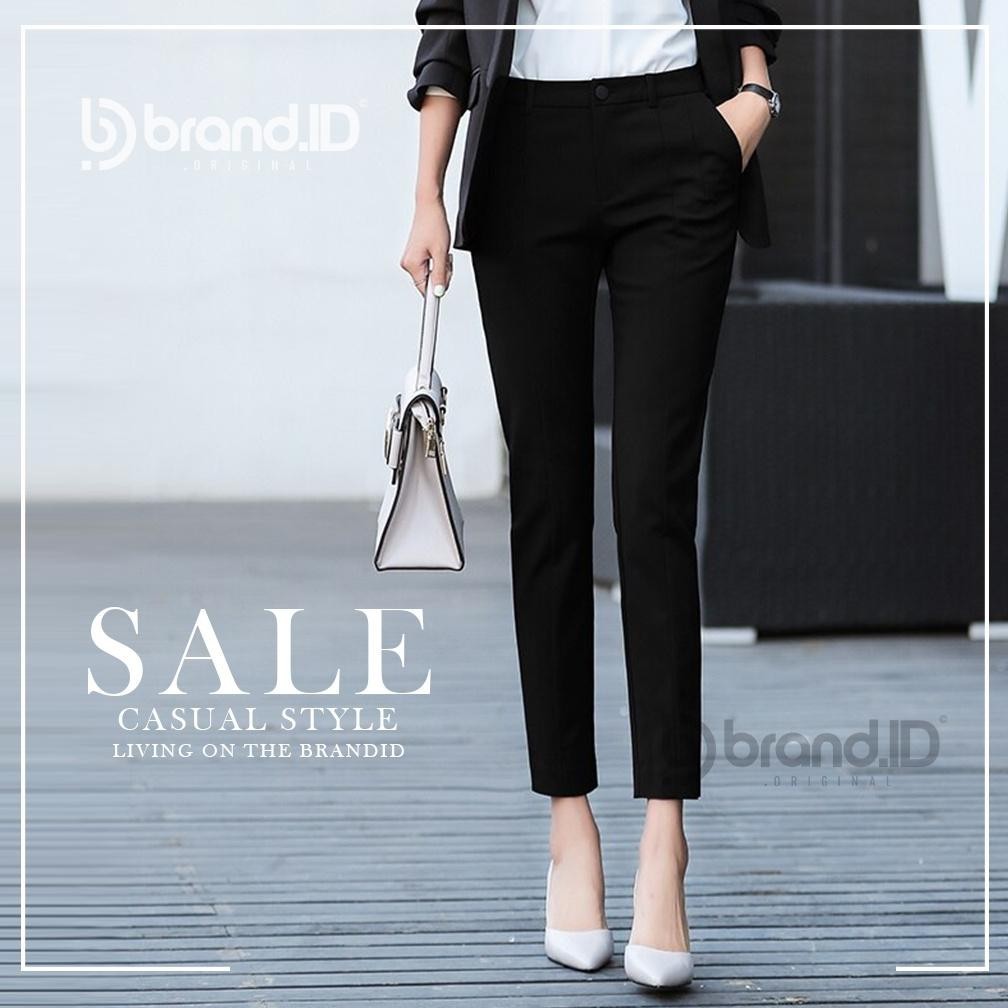 Jual CELANA BAHAN HITAM DAN WARNA WANITA KANTOR FORMAL DASAR KAIN ...