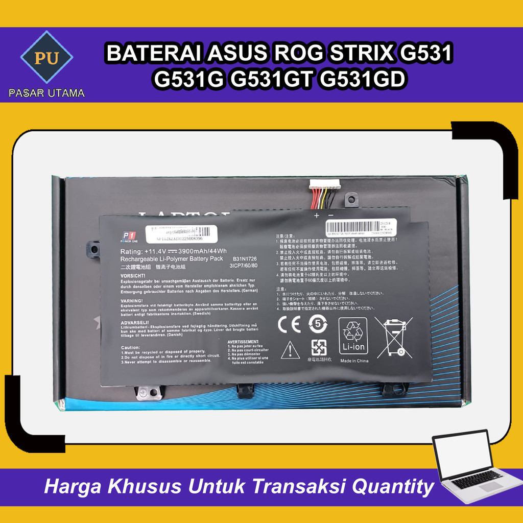 Jual Baterai Asus ROG STRIX G531 G531G G531GT G531GD B31N1726 | Shopee ...