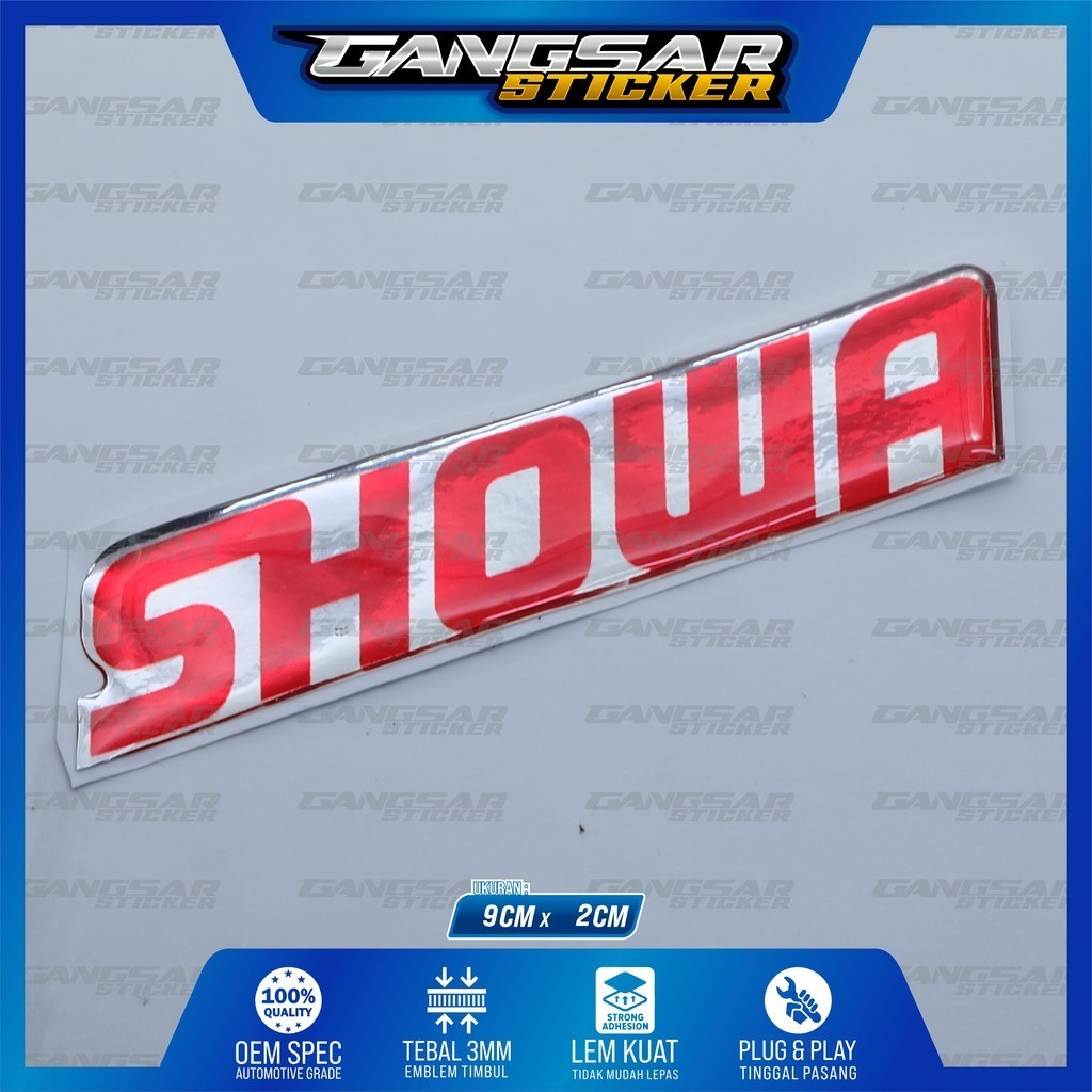 Jual emblem timbul showa / emblem showa suspension / sticker shock ...
