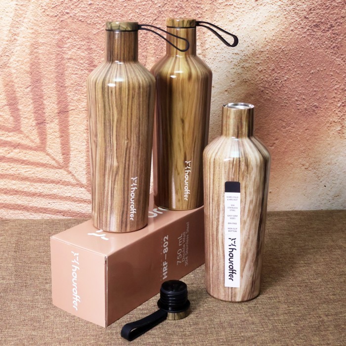 Jual Botol Thermos Premium Wood Texture Hr-103 Tumbler Stainless 750 Ml | Shopee Indonesia
