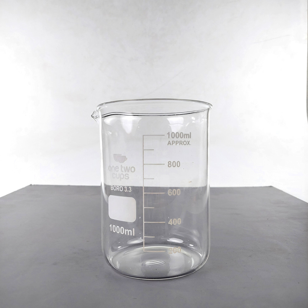 Jual One Two Cups Gelas Ukur Lab Kimia Borosilicate Glass 1000 ml - GG ...
