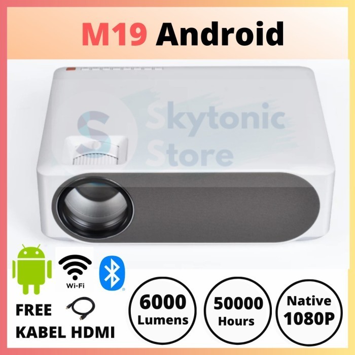 Jual Ready M19 ANDROID LED PROJECTOR - NATIVE FULL HD 1080p - 6000 ...