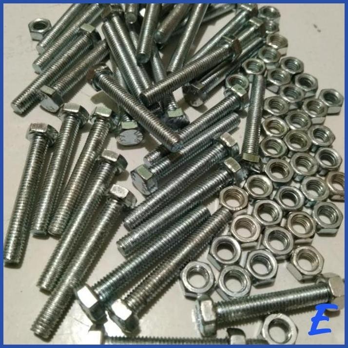 Jual |ZFA | BAUT MUR PUTIH ( BMP ) M5 X 35MM GALVANIS ( KUNCI 8 ) | Shopee Indonesia