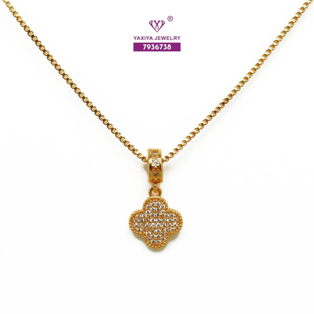 Jual Yaxiya Liontin Wanita Motif Bunga Simple Permata Perhiasan Lapis ...