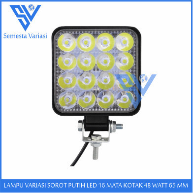 Jual LAMPU VARIASI SOROT PUTIH LAMPU PROYEK LED 16 MATA KOTAK 48 WATT ...