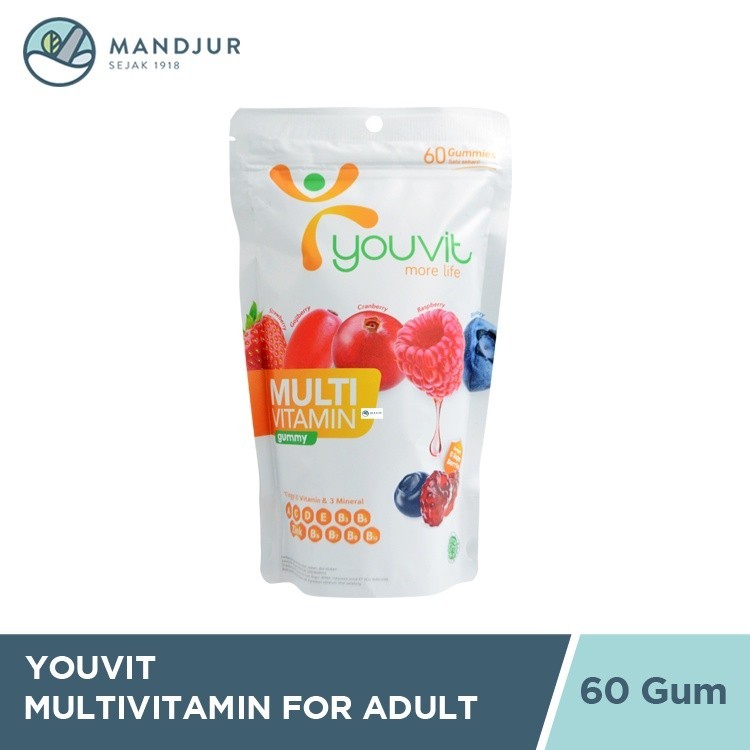 Jual Youvit Multivitamin For Adult 60 Gummies - Multivitamin Gummy Dewasa Rasa Mix Berry ...