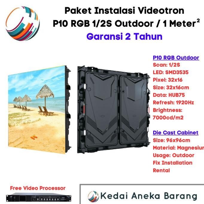Jual Paket LED Videotron P10 1/2S Outdoor Kabinet Cabinet Die Cast 96x96 | Shopee Indonesia
