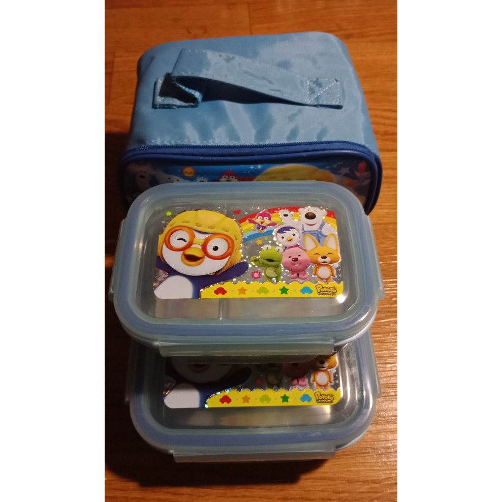 Jual Ori Korea Lunch Pororo Set2 + Bag Stainless!! | Shopee Indonesia