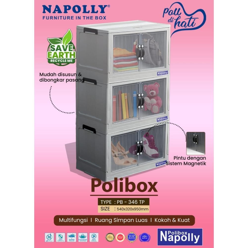 Jual LEMARI PAKAIAN PLASTIK NAPOLLY POLIBOX LOCKER BOX PINTU TRANSPARAN ...
