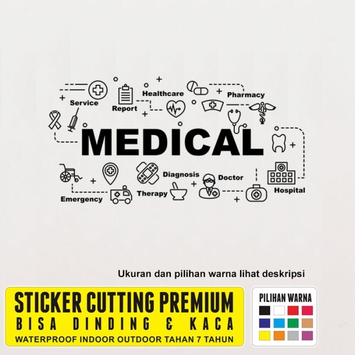 Jual Stiker Dinding Kaca Dokter Medis Klinik Rumah Sakit Cutting ...