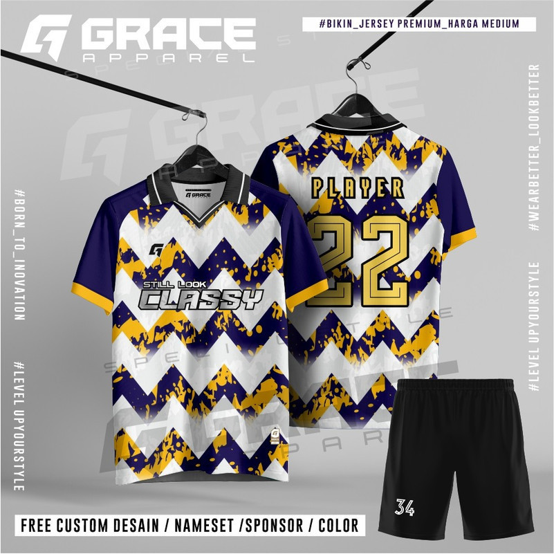 Jual PREMIUM JERSEY KAOS SANTAI BERKERAH garis zigzag KAOS RETRO ...